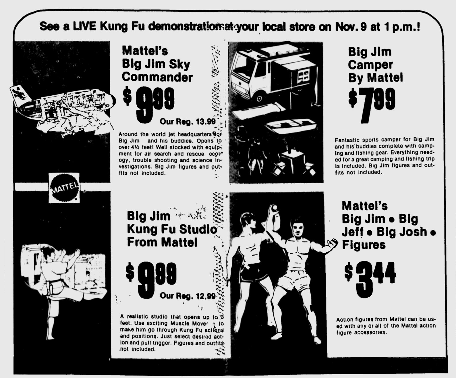 1974 Newspaper Ad for Mattel’s Big Jim Series – BattleGrip
