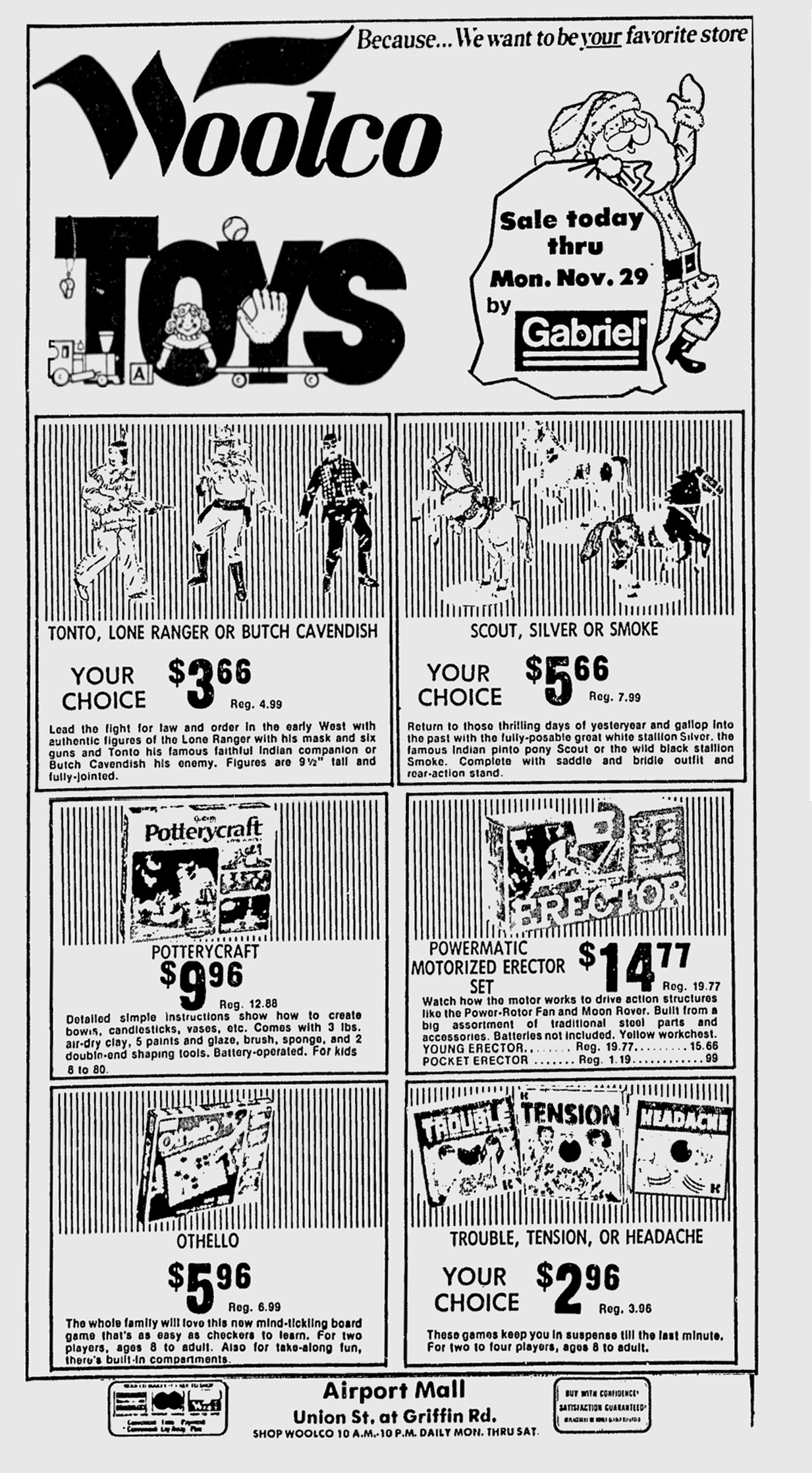 1976 Newspaper Ad for Gabriel’s Lone Ranger Action Figures – BattleGrip
