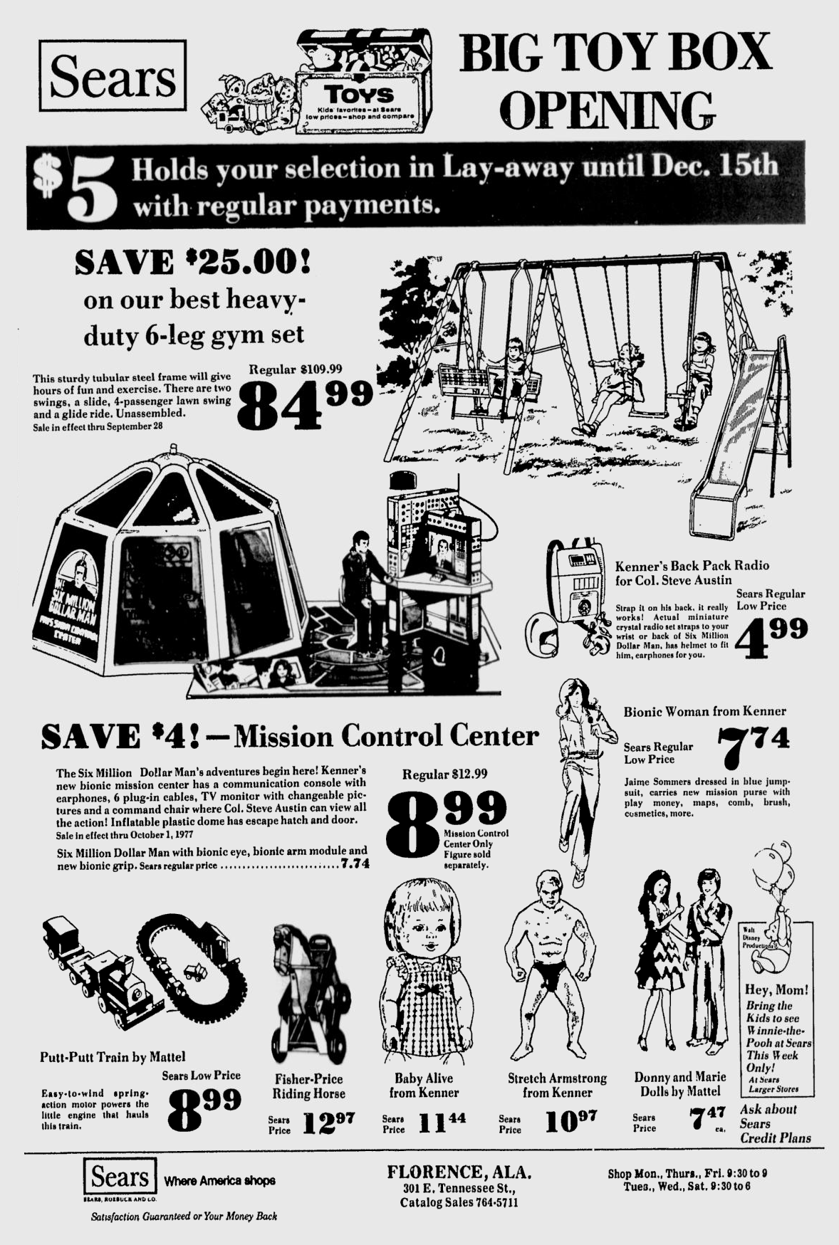 1977 Sears Newspaper Ad Featuring Kenner’s Bionic Man – BattleGrip