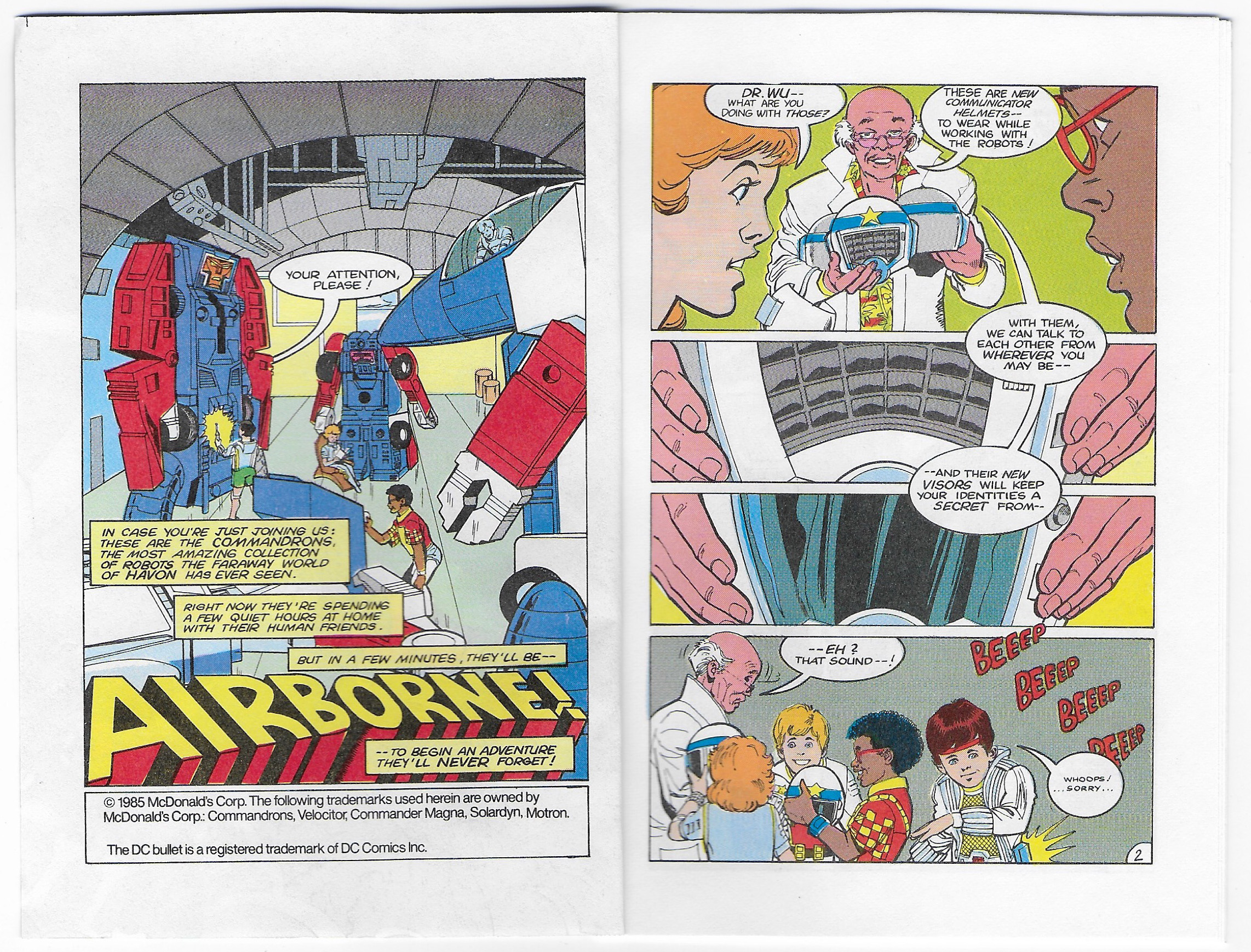 McDonald’s Commandrons Mini-Comic “Airborne!” from 1985 – BattleGrip