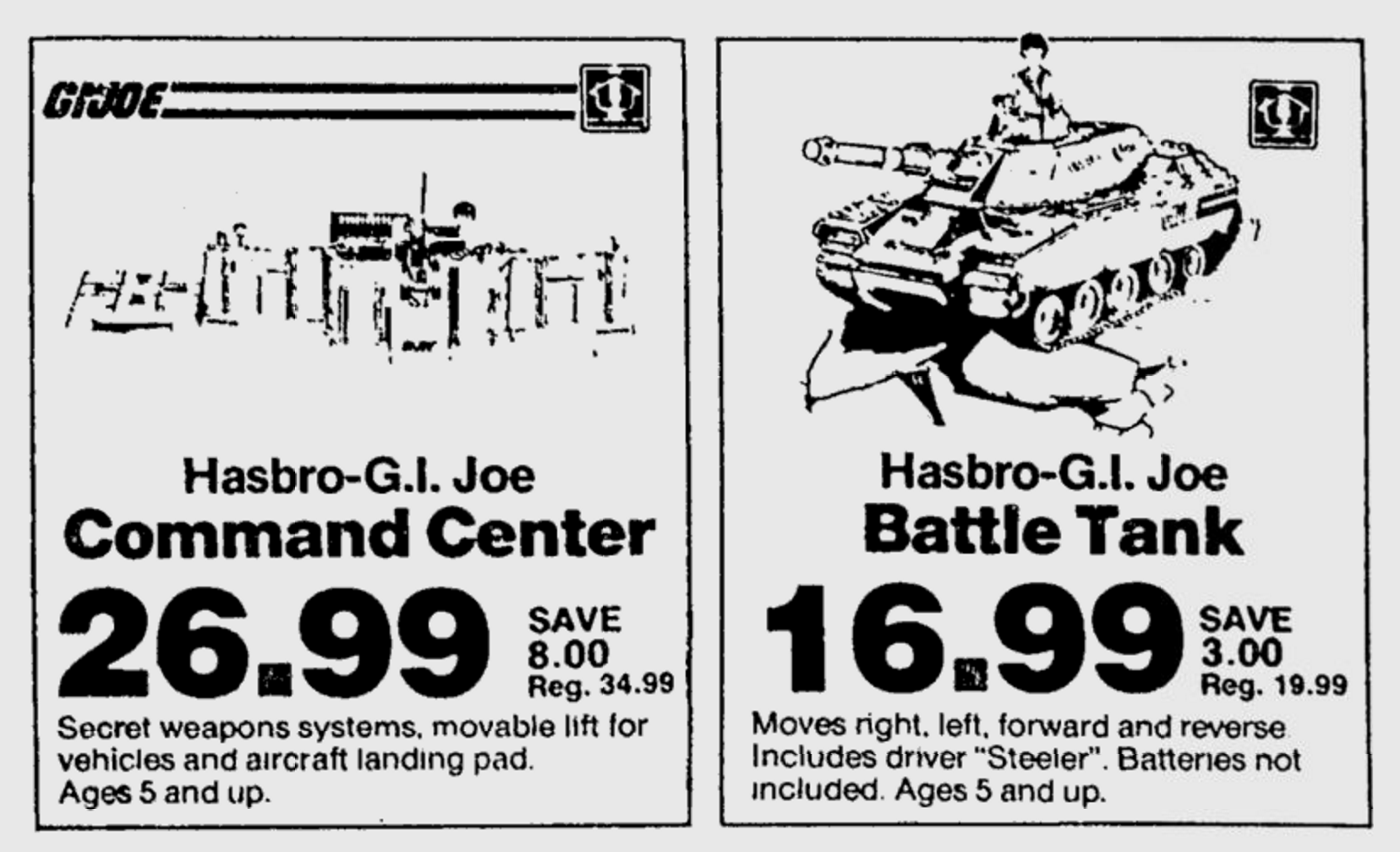 G.I. Joe Command Center and Battle Tank Advertised in 1984 – BattleGrip