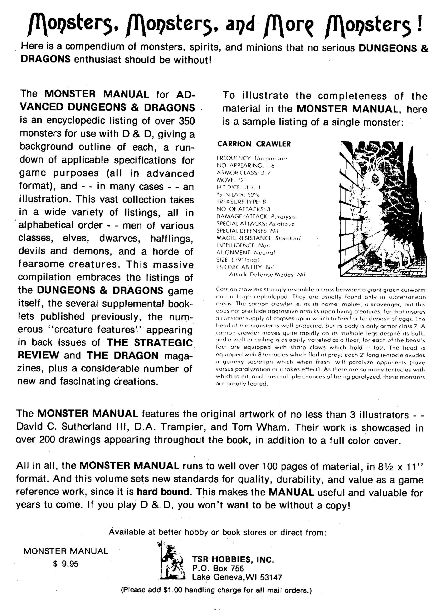 AD&D Monster Manual Advertisement from April 1978 – BattleGrip