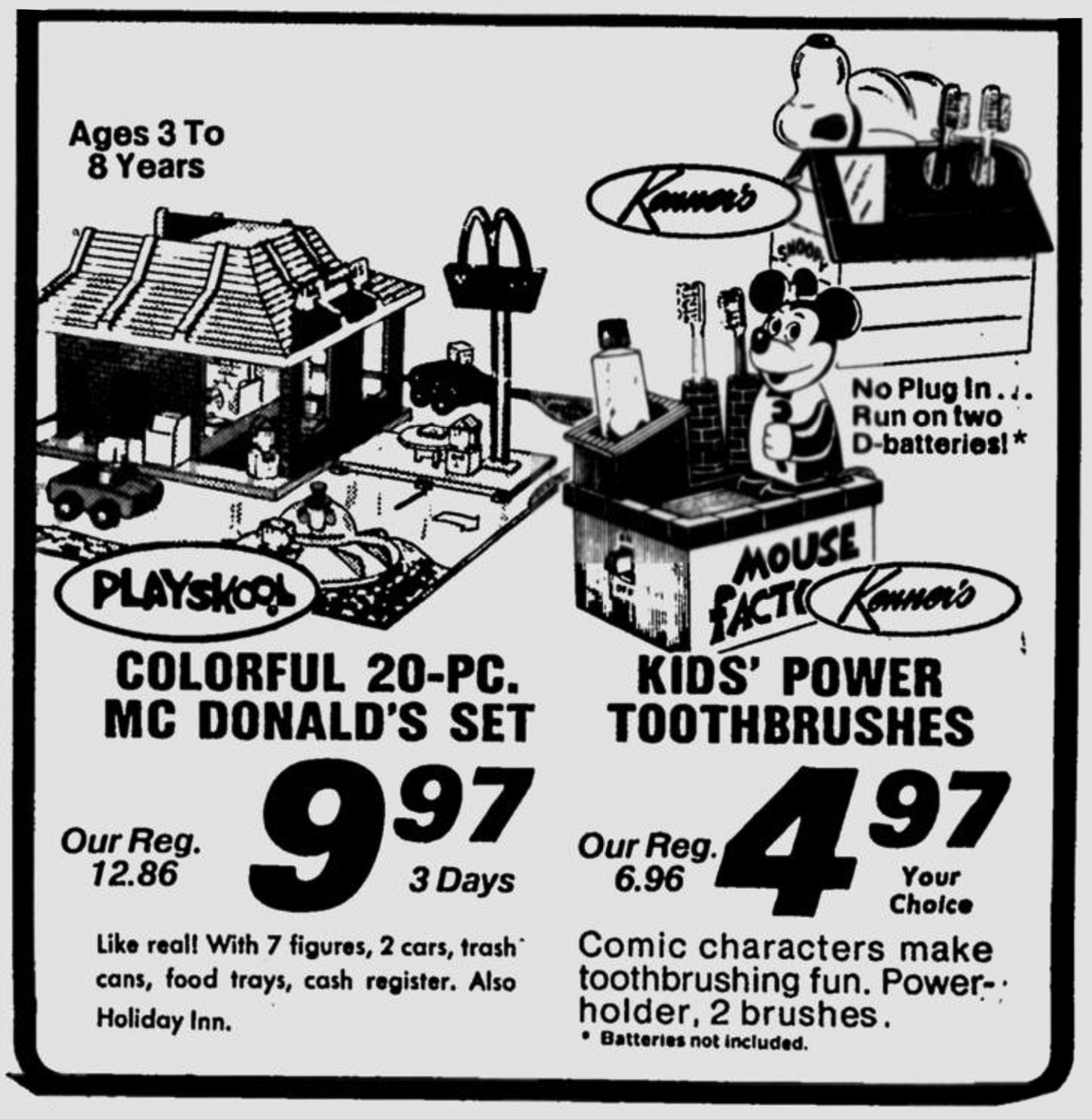 1974 McDonald’s Playset and Snoopy Toothbrush Advertisement – BattleGrip
