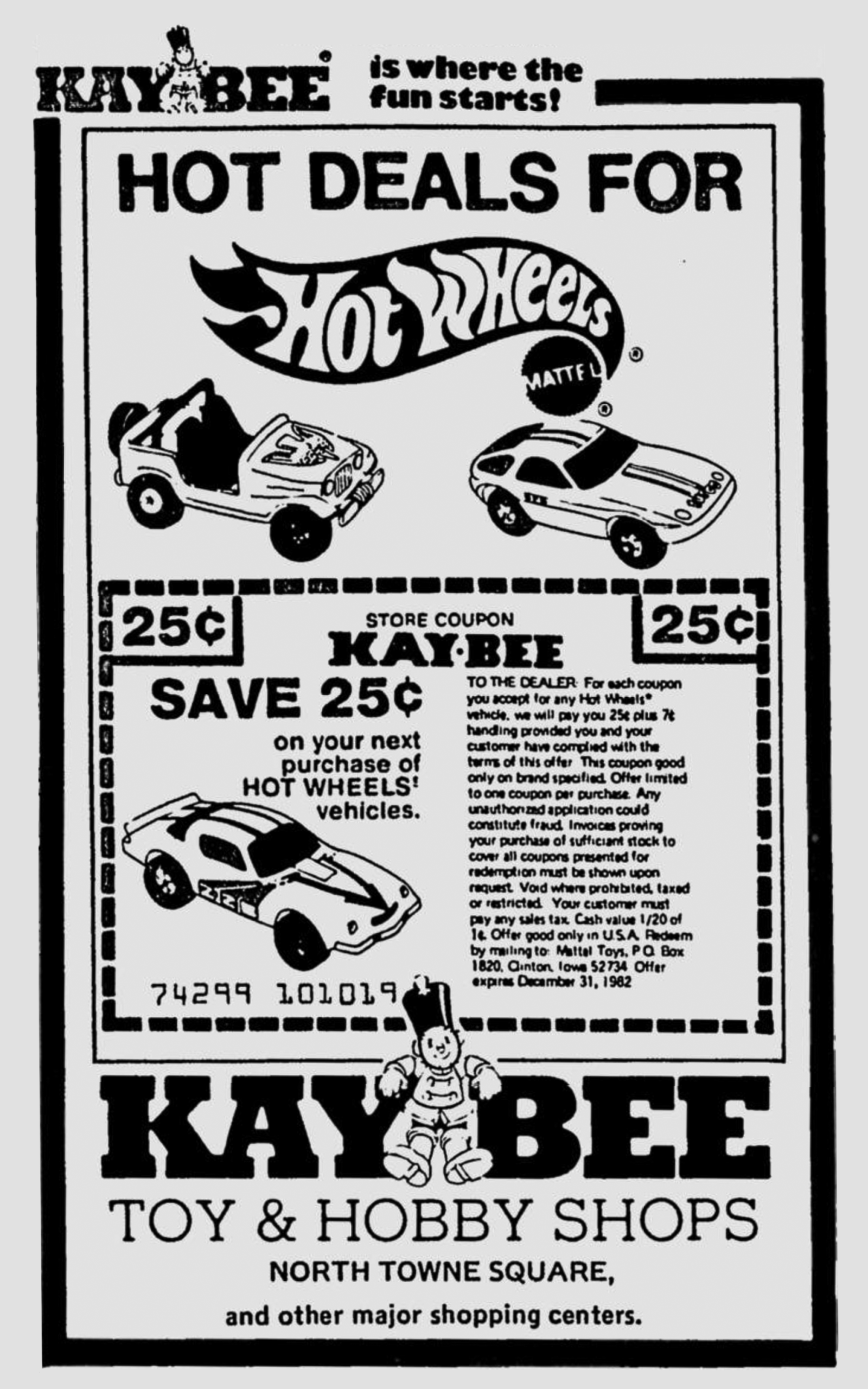 $0.25 Off Hot Wheels at Kay Bee Toys in 1982 – BattleGrip