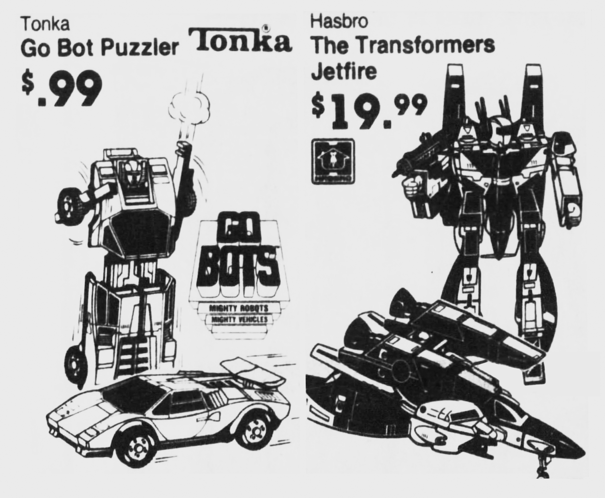 GoBots Puzzler and Transformers Jetfire Newspaper Advertisement ...